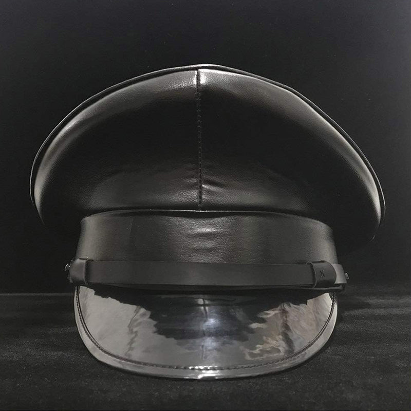 Leather Military Cap – Ecoooc