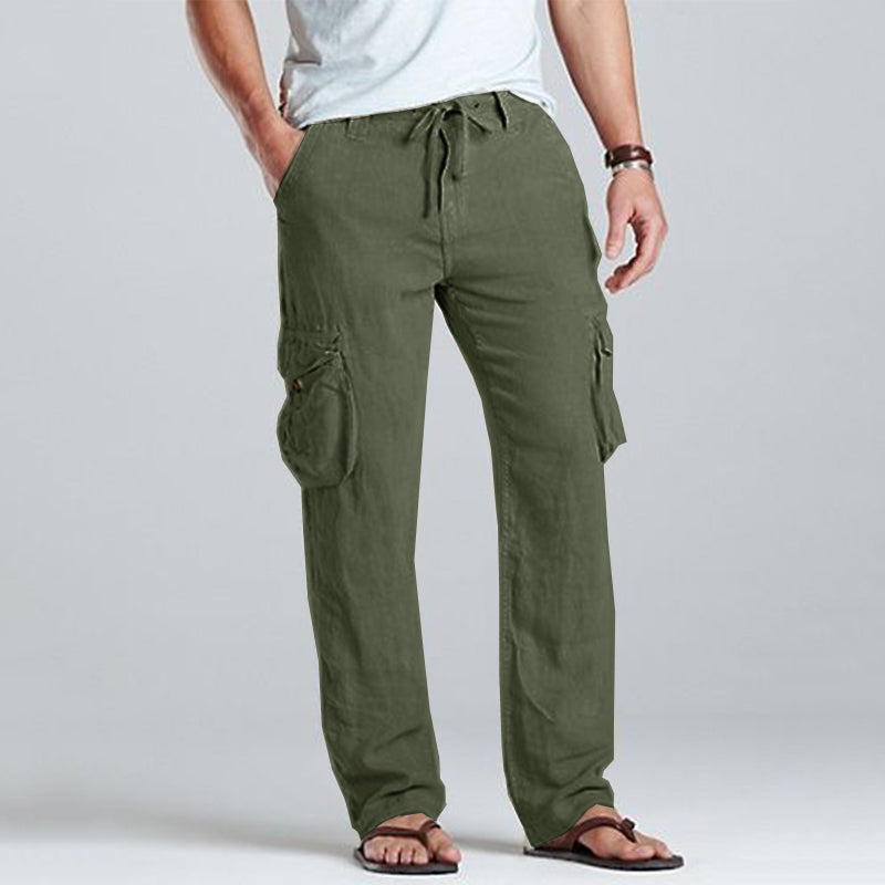 Men Linen Cargo Drawstring Pants – Ecoooc